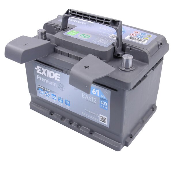 Exide EA612 Premium Carbon Boost Starterbatterie 12 V 61 Ah 600 A (EN ...